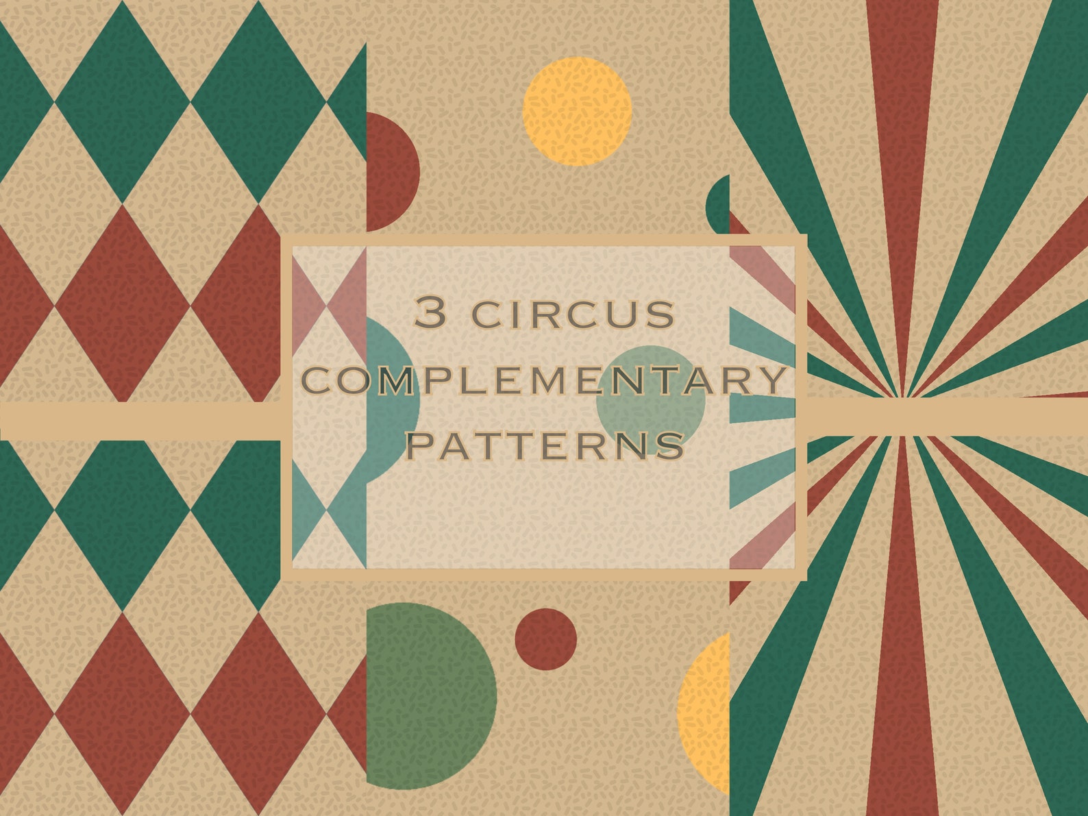 11 Circus Patterns, in 4 Different Colours, With Clowns, Circus Balls ...