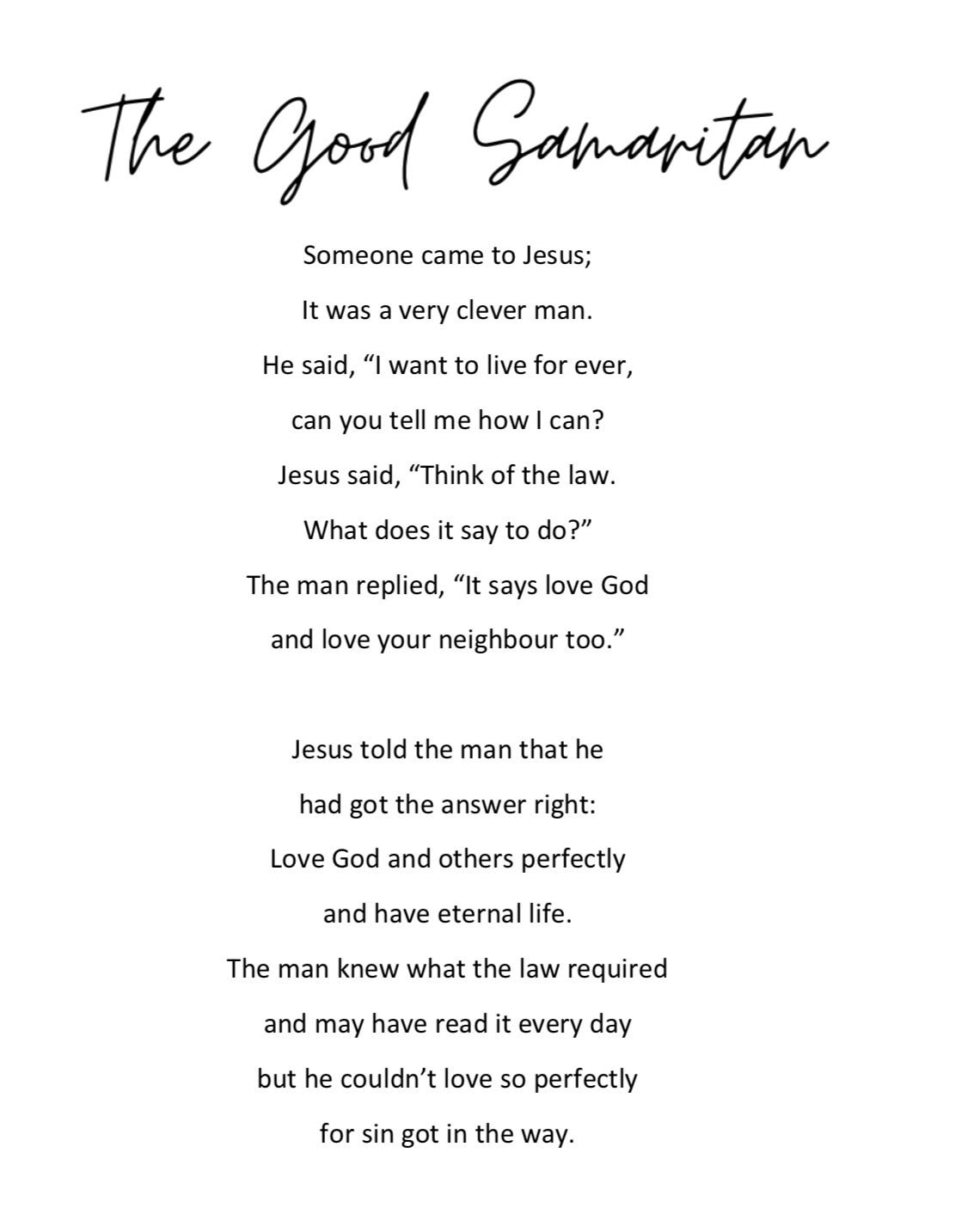 The Good Samaritan - Bible Script/story Retelling - Etsy