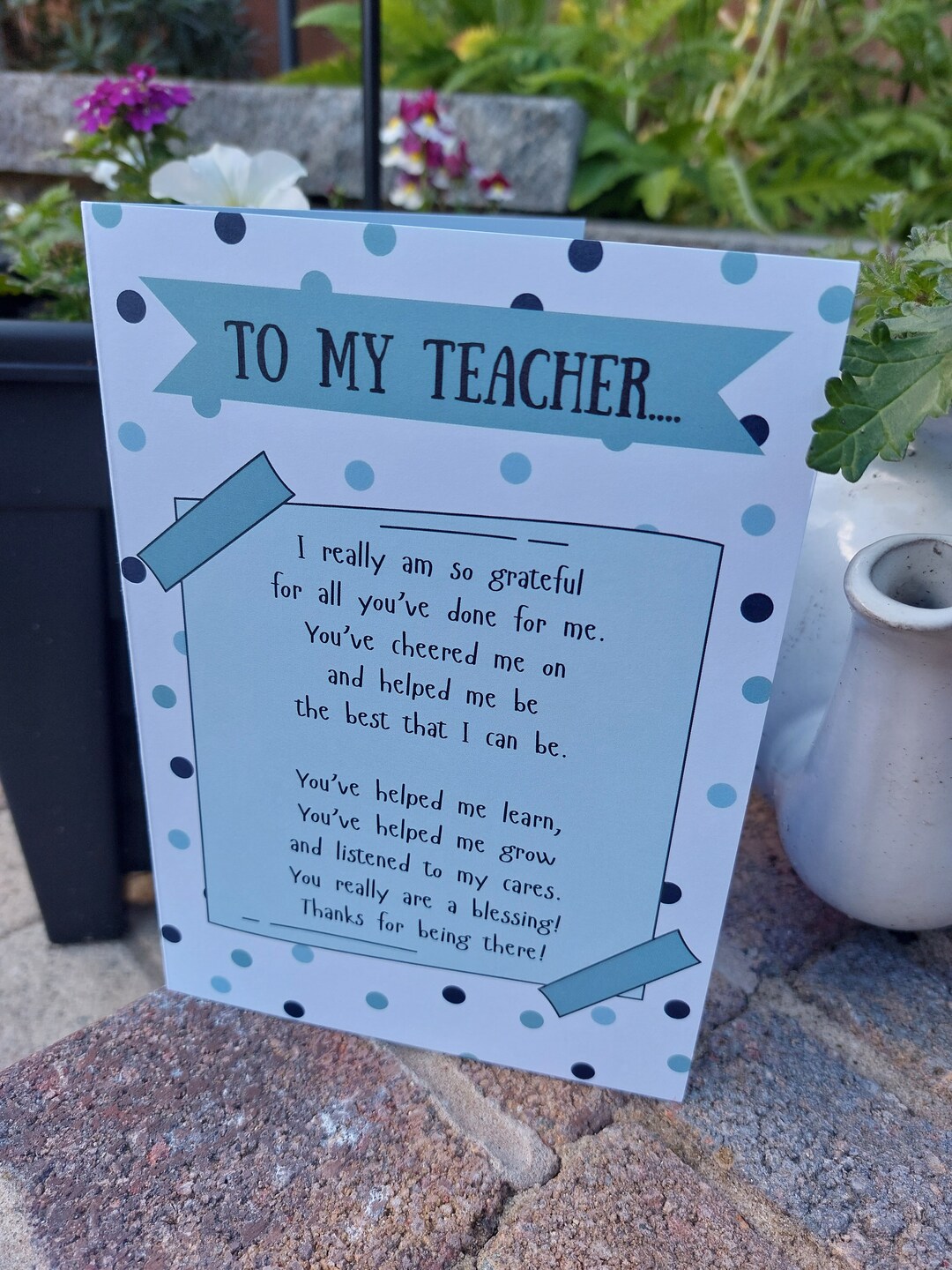 End of Year 'thank You' Card for a Teacher - Etsy UK