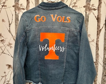 University of Tennessee Rocky Top Denim Jacket MTO - Etsy