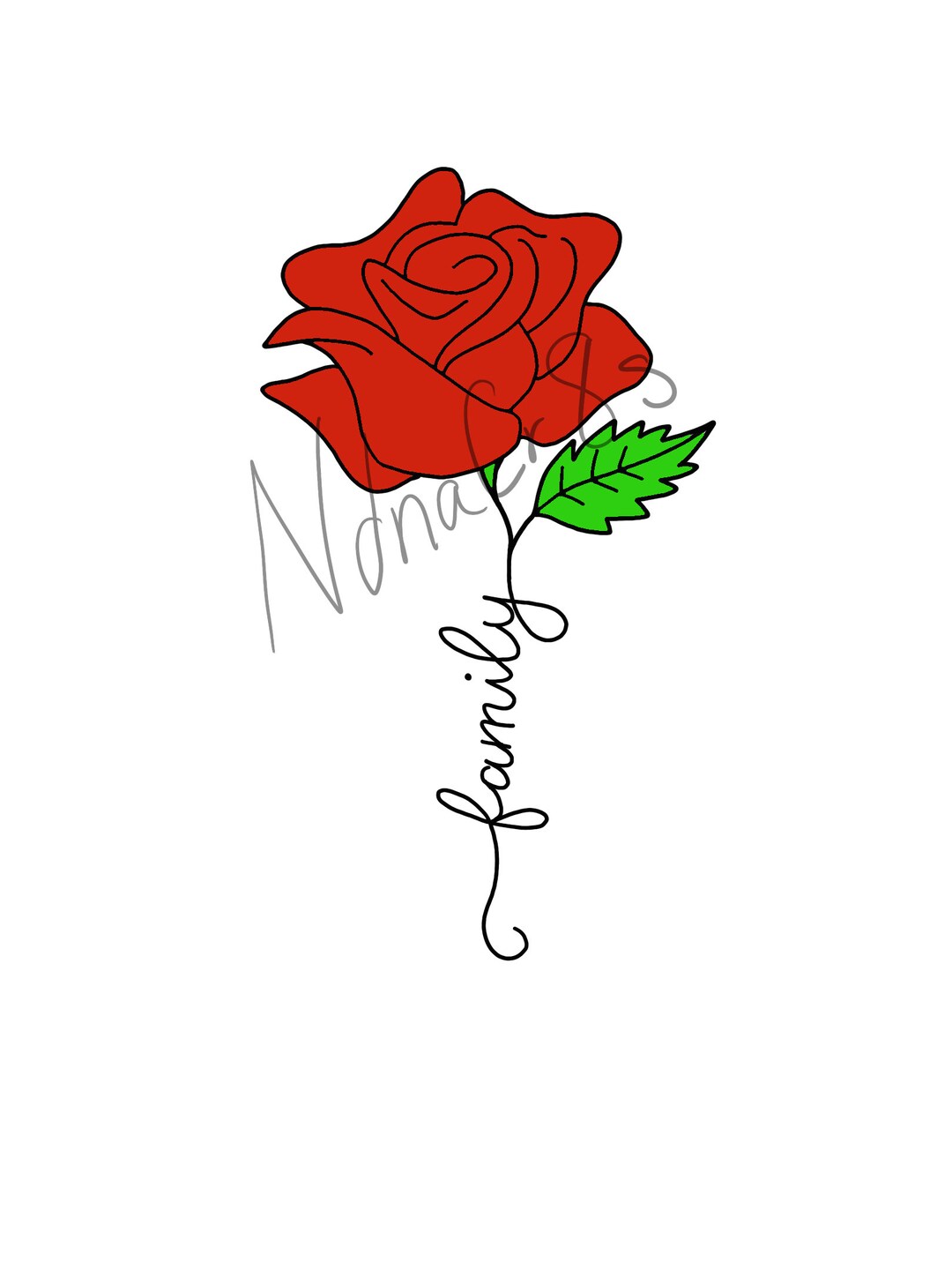 Family Rose SVG, Black and White SVG, Colored PNG, Cutting File ...