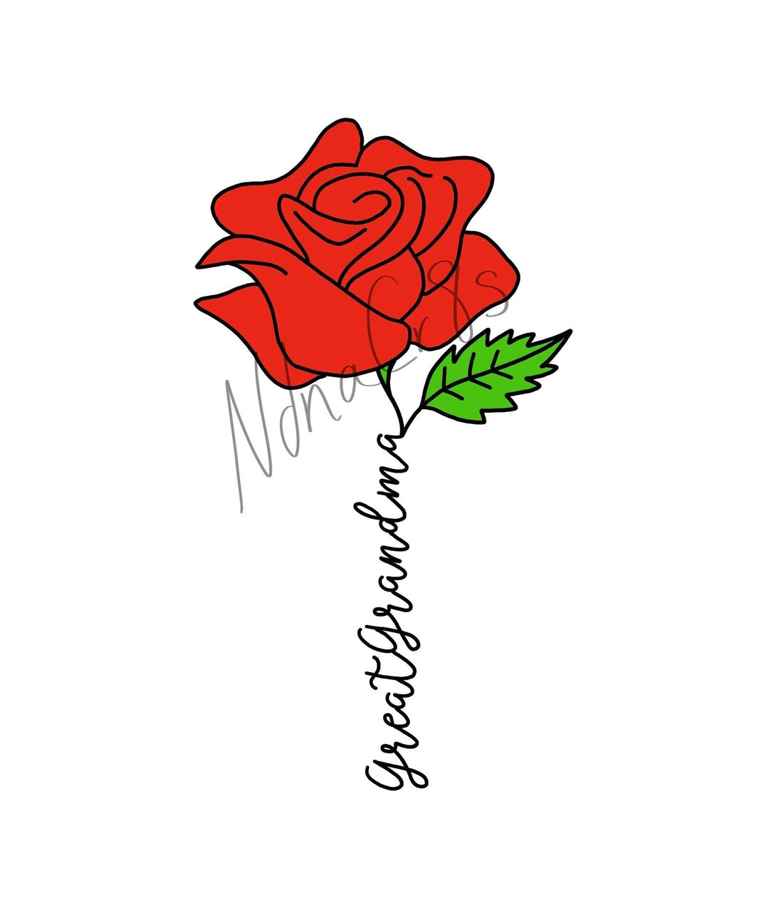 Great Grandma Rose SVG, Great Grandmom SVG, Rose SVG, Flower, Family ...