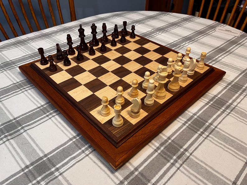 Wood Chess Board Set - Etsy