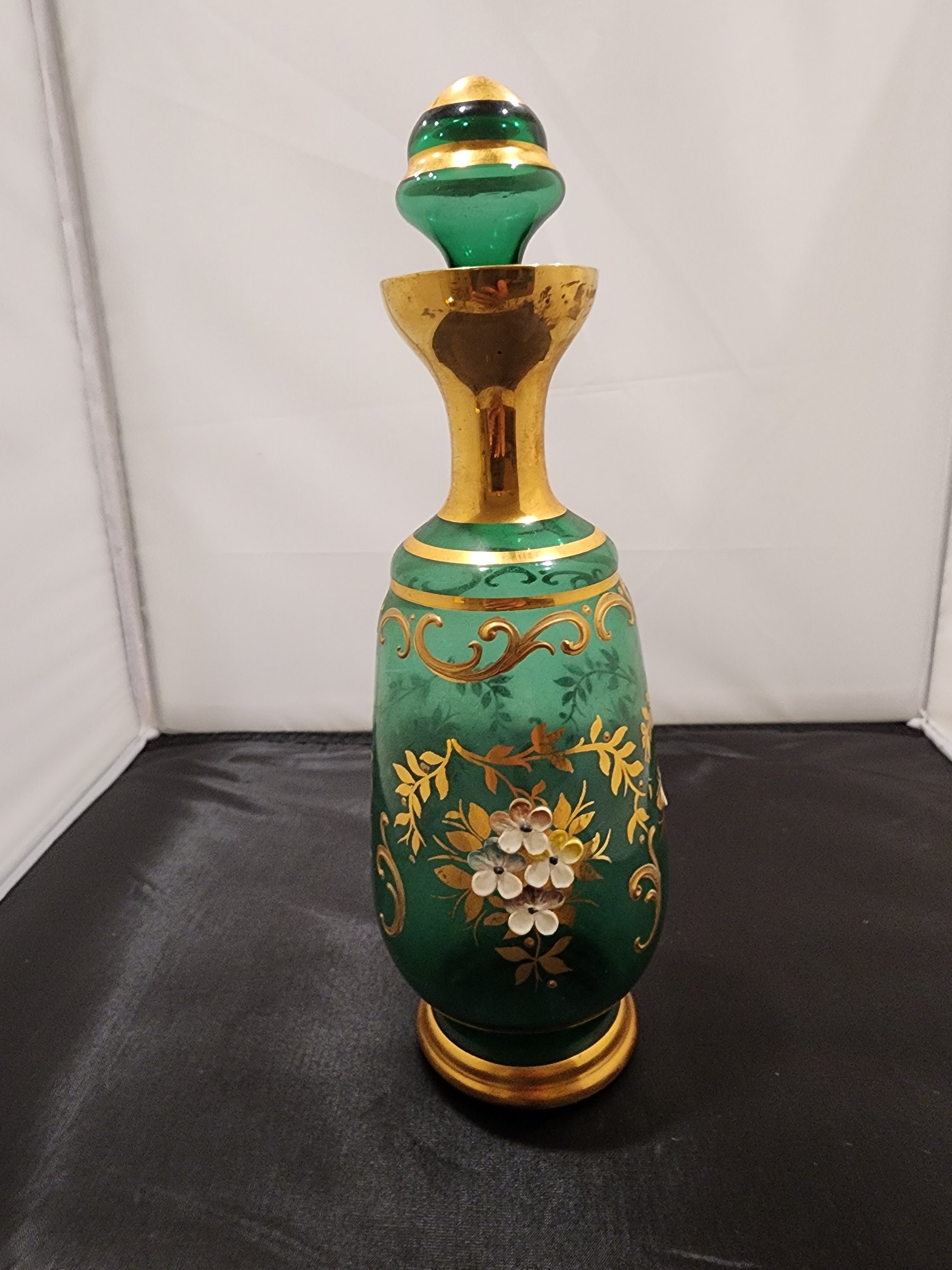 Vintage Bohemian Decanter With 6 Shot Glasses - Etsy