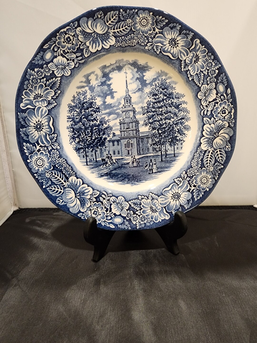 Vintage Liberty Blue Dinner Plate Independence Hall - Etsy