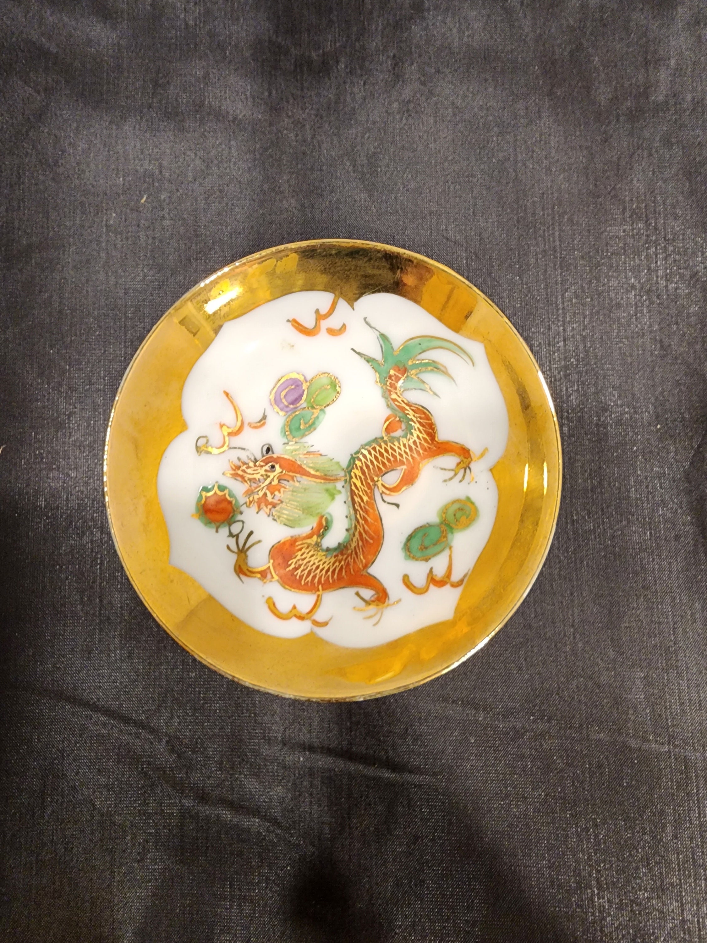 Vintage Jingdezhen Boneware Chinese Dragon Saucer - Etsy