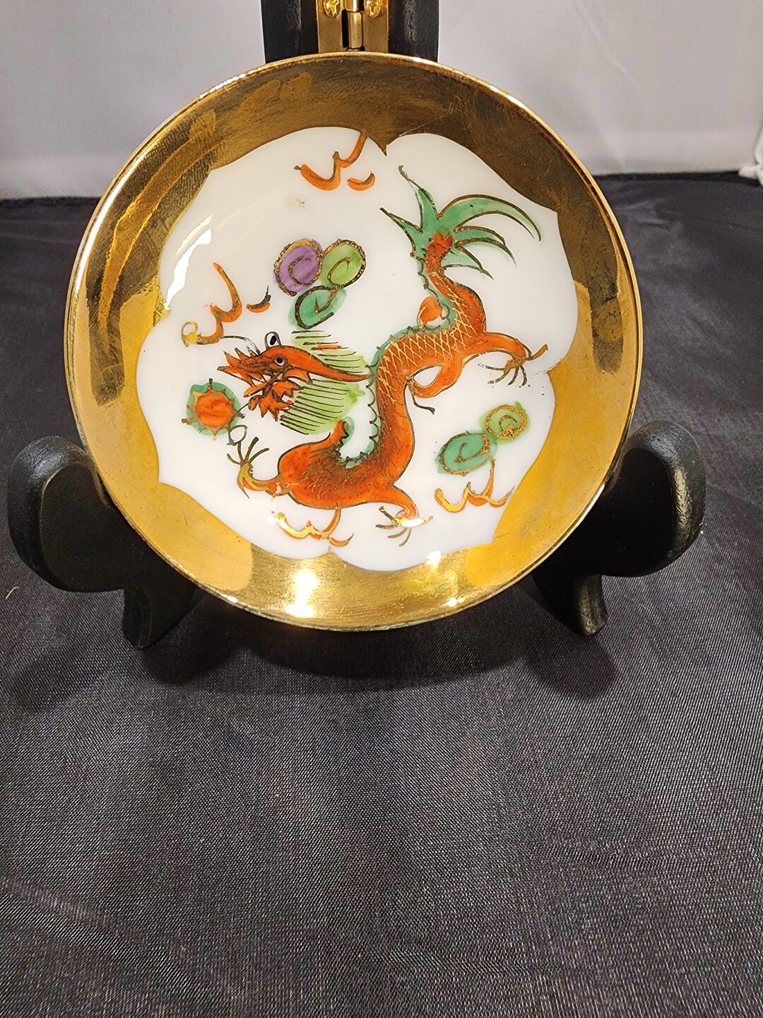 Vintage Jingdezhen Boneware Chinese Dragon Saucer - Etsy