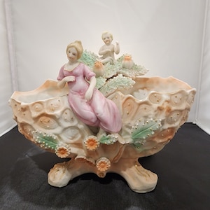 Vintage Figurine Double Vase - Etsy