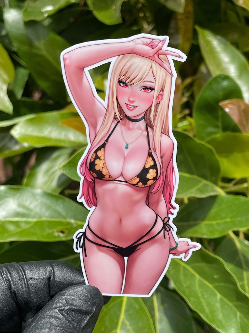 Cute Anime Girl Bikini Sticker Vinyl Decal Laptop Waterproof Etsy