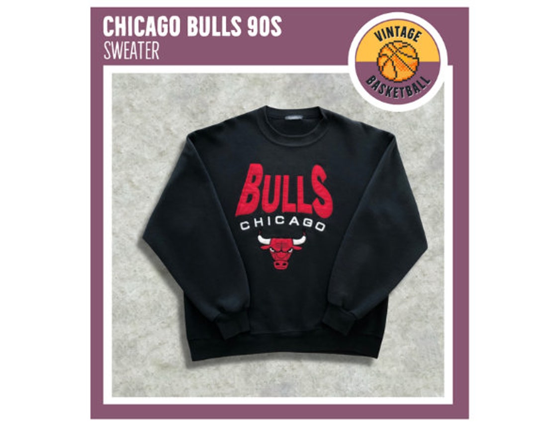 Vintage Black Chicago Bulls NBA Basketball Sweater - Etsy