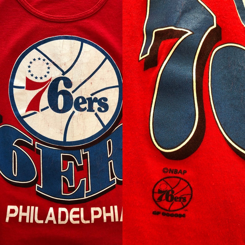 Vintage True-fan Red Philadelphia 76ers NBA Basketball Tank Top - Etsy