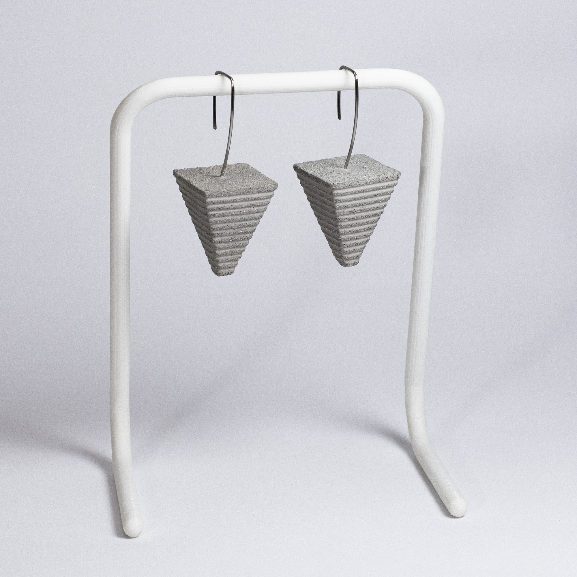 Concrete Pyramid, Concrete Earring, Cement Jewerly, Modern Dangle ...