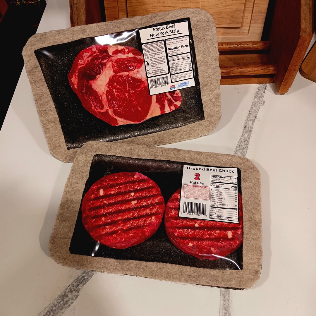 Pretend Play Meat Shopping Pack | Felt Covered Dramatic Play Food ...