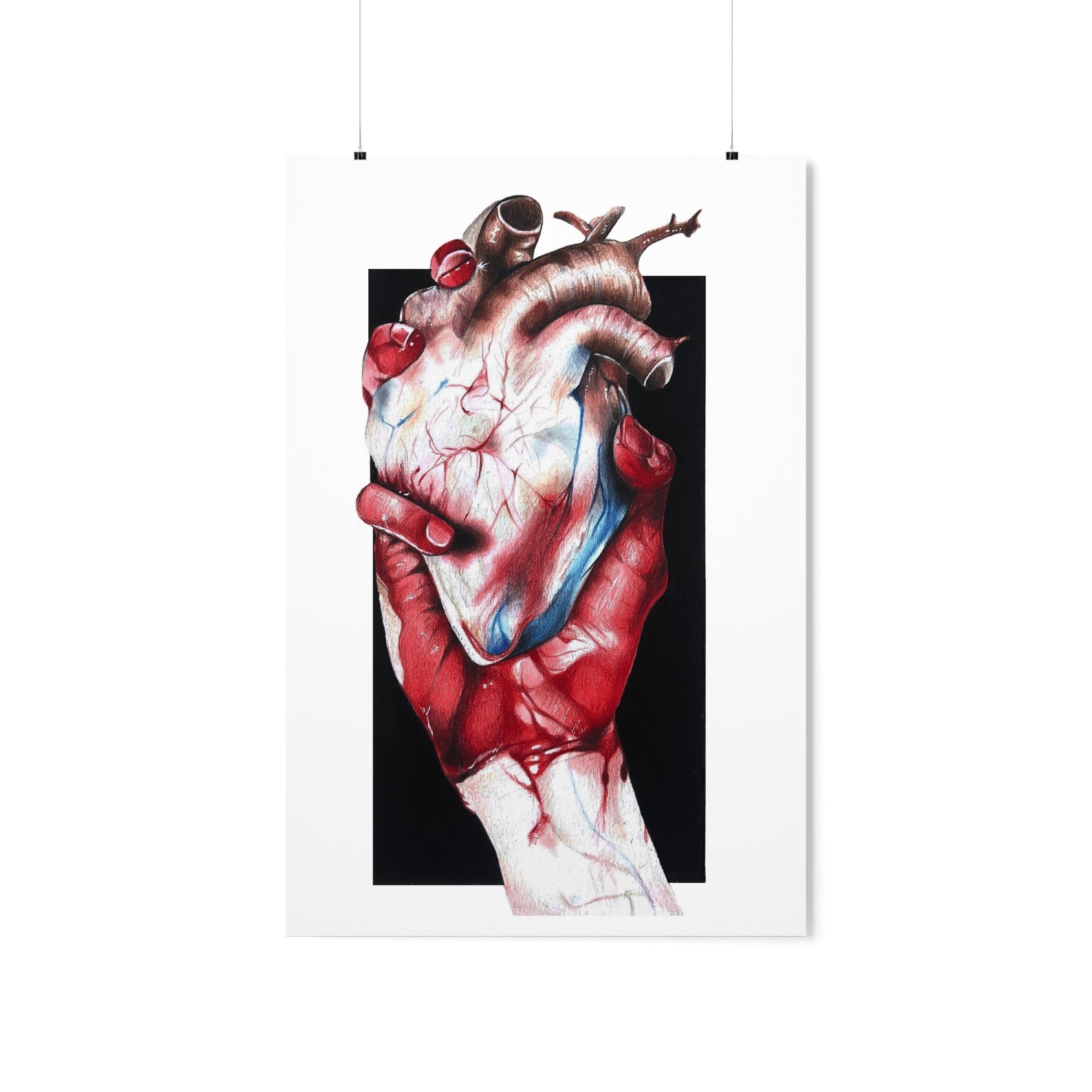 Realistic Heart Print Poster, Love , Wall Art Aesthetic, Trendy ...