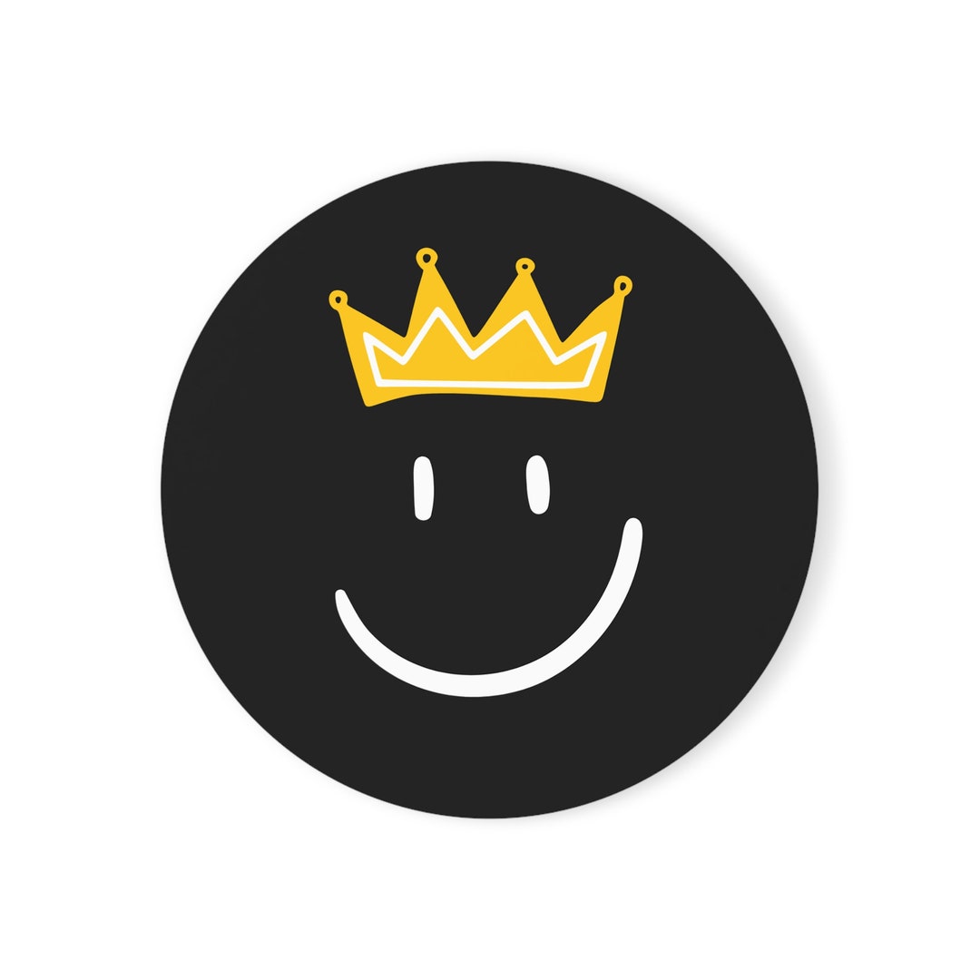 Drink Coaster Smiley Face With Crown Coaster - Etsy