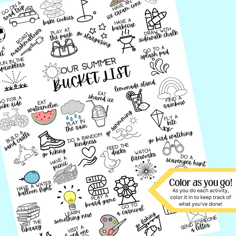 Summer Bucket List for Families and Kids - Etsy