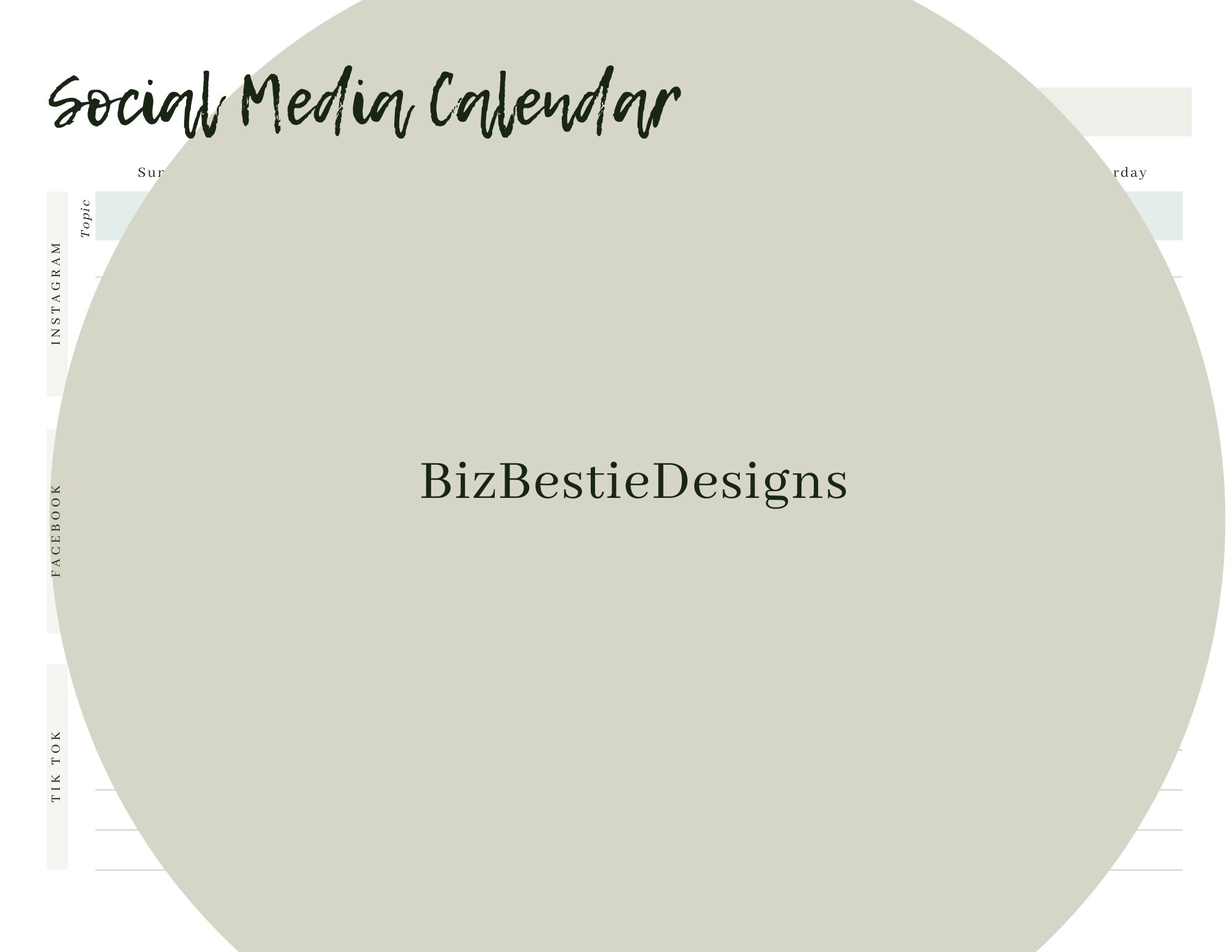 Weekly Social Media Calendar for Creators & Businesses - Etsy