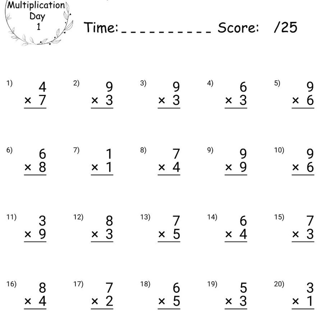 Math Workbook: 100 Days Multiplication for Kids, Elementary Schoolers ...