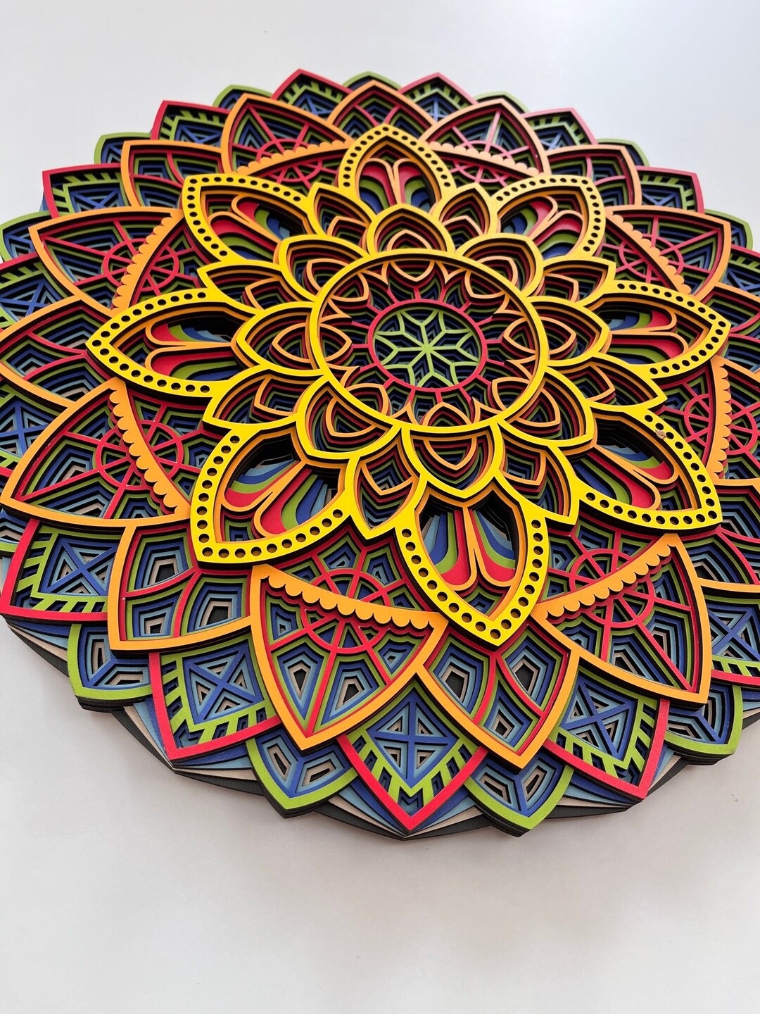 Multilayer Wood Mandala Wall Art: Sacred Geometry Home Decor - Etsy