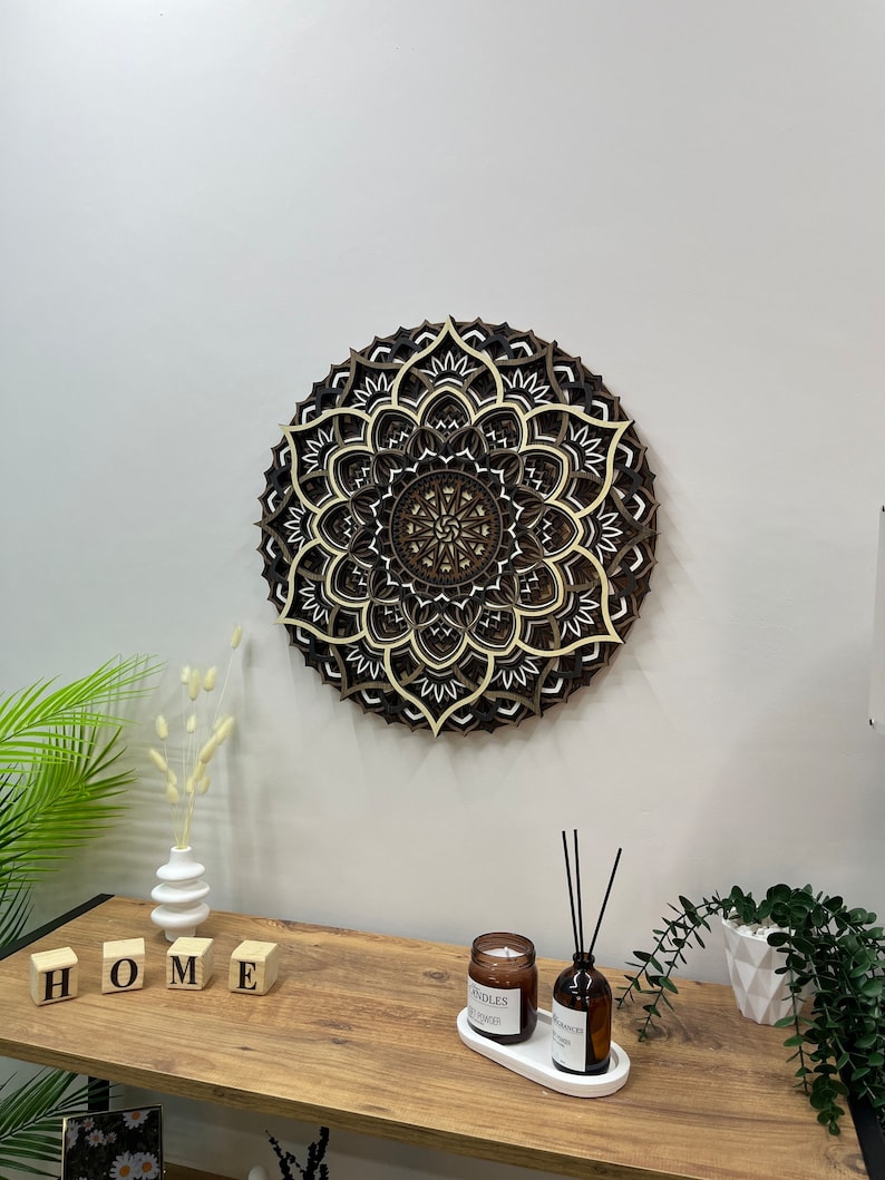 Multilayer Wood Mandala Wall Art: Sacred Geometry Home Decor - Etsy