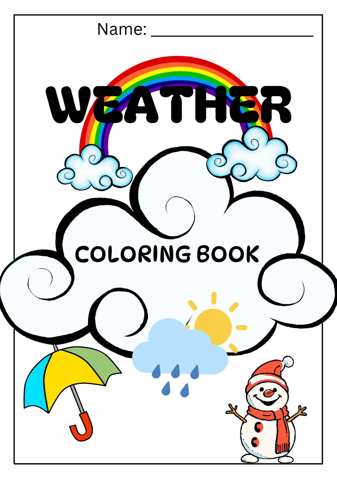 Weather Coloring Book Perfect for Kids Learning About Weather - Etsy Canada