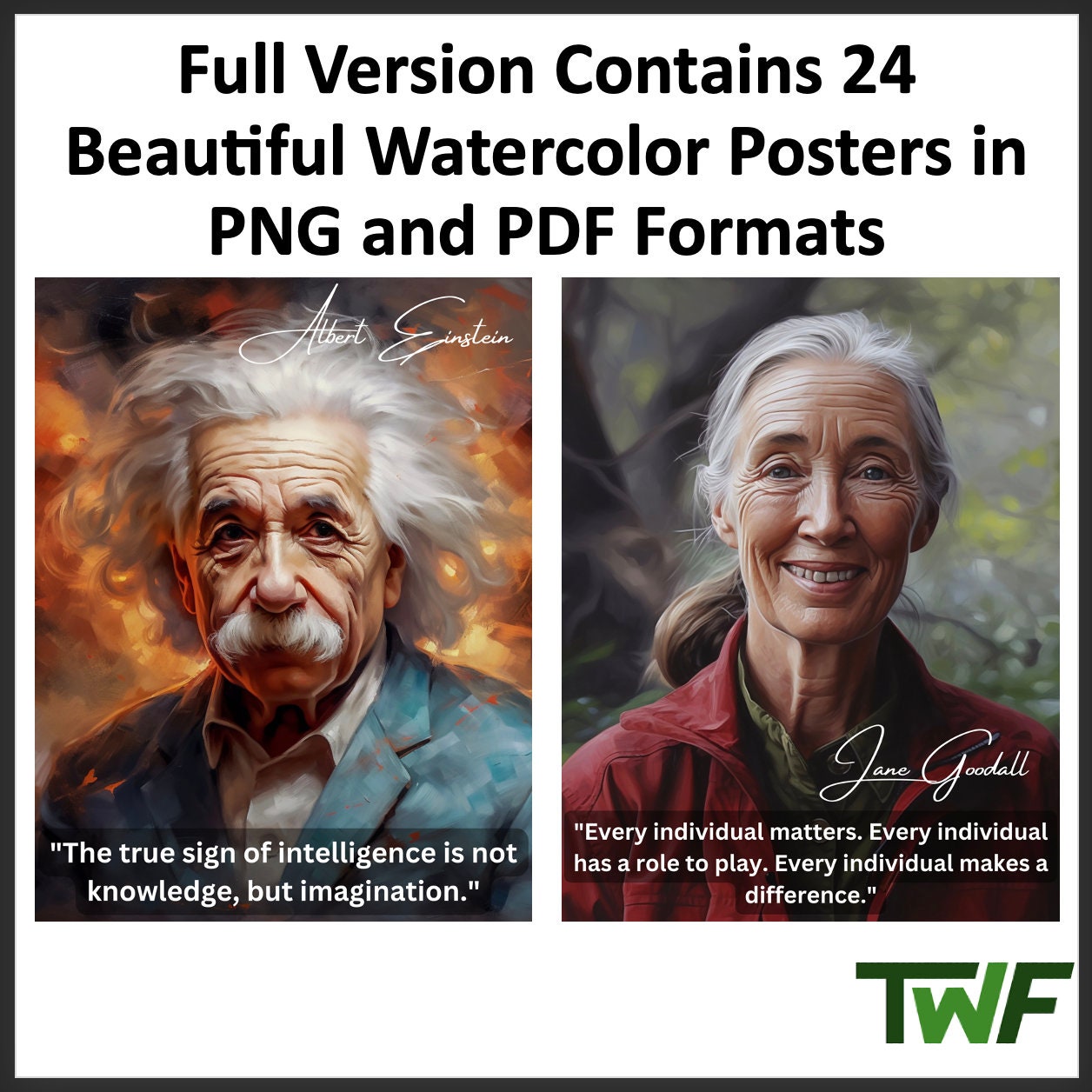 Famous Scientist Inspirational Quote Posters - 24 Beautiful Watercolor ...