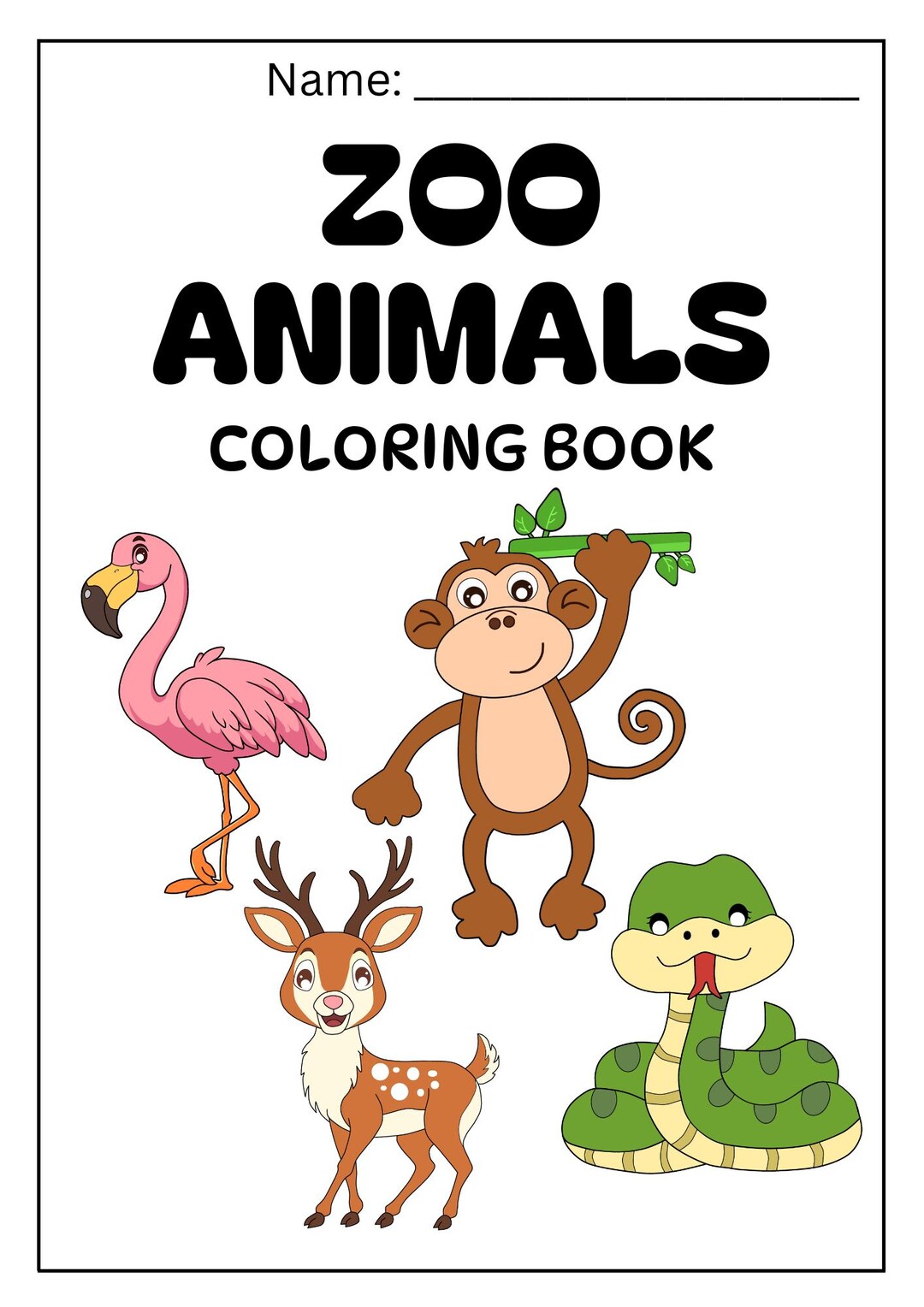 Zoo Animals Coloring Book Perfect for Kids Learning About Safaris ...