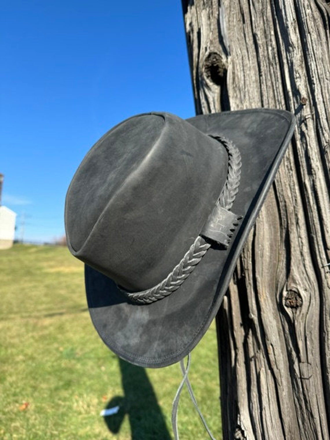 Outback Genuine Leather Hat Western Cowboy Style Cow Girl Hat Real ...