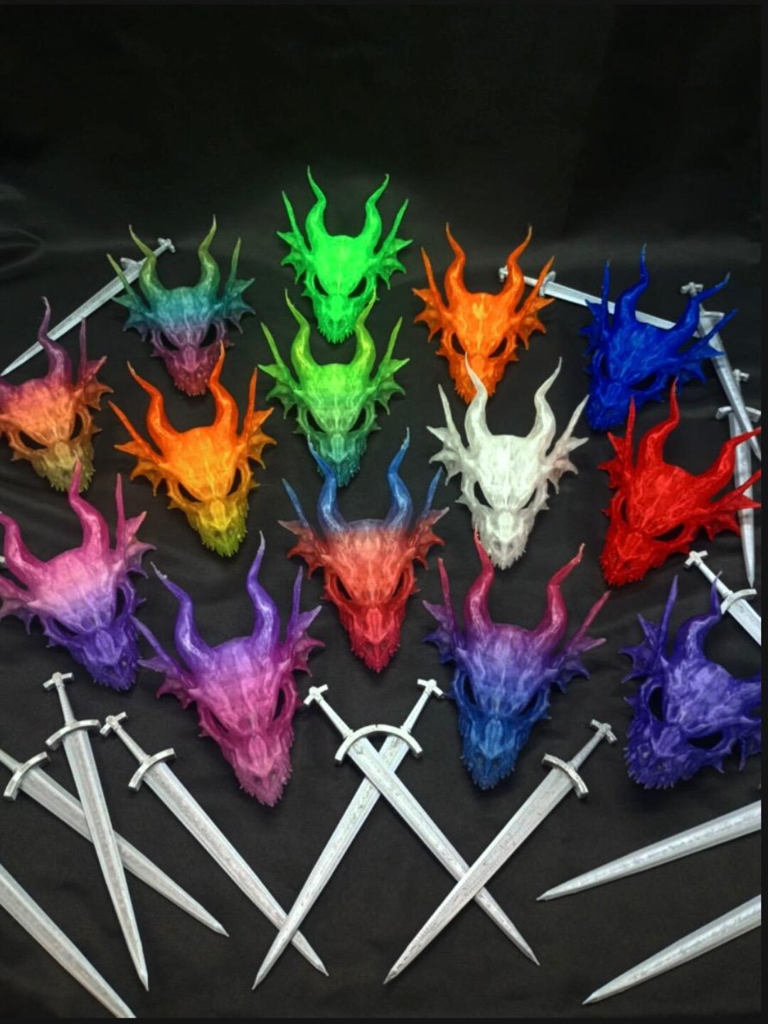 Rainbow Dragon Skull Hair Pin | 3D Printed Fantasy Hair Accessory ...