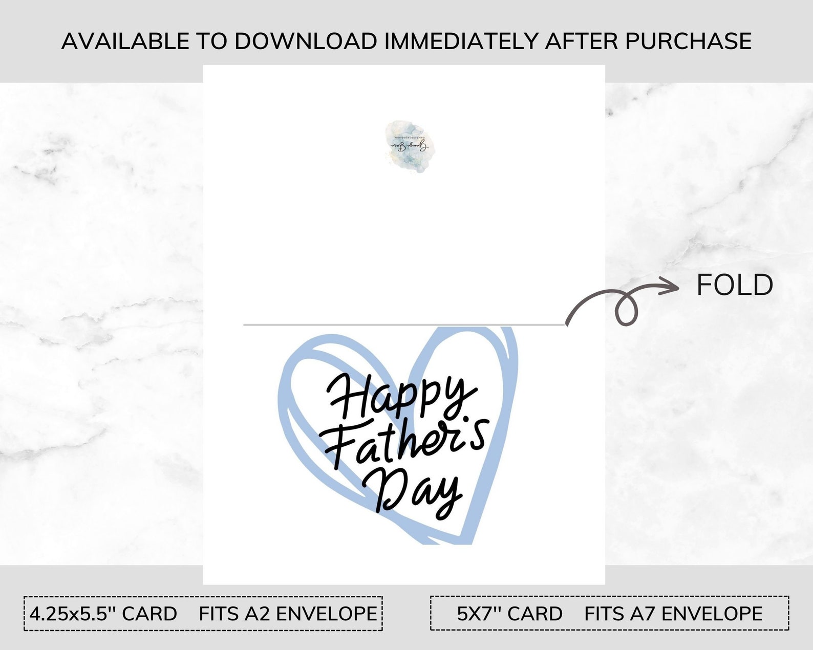 Happy Father's Day Printable Card Instant Download PDF - Etsy