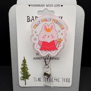 Dilly Dally Princess Cute Glitter Retractable Badge Reel - Etsy