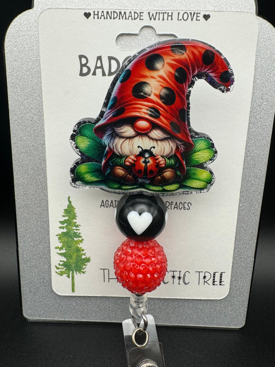 Ladybug Gnome Retractable Badge Reel - Etsy