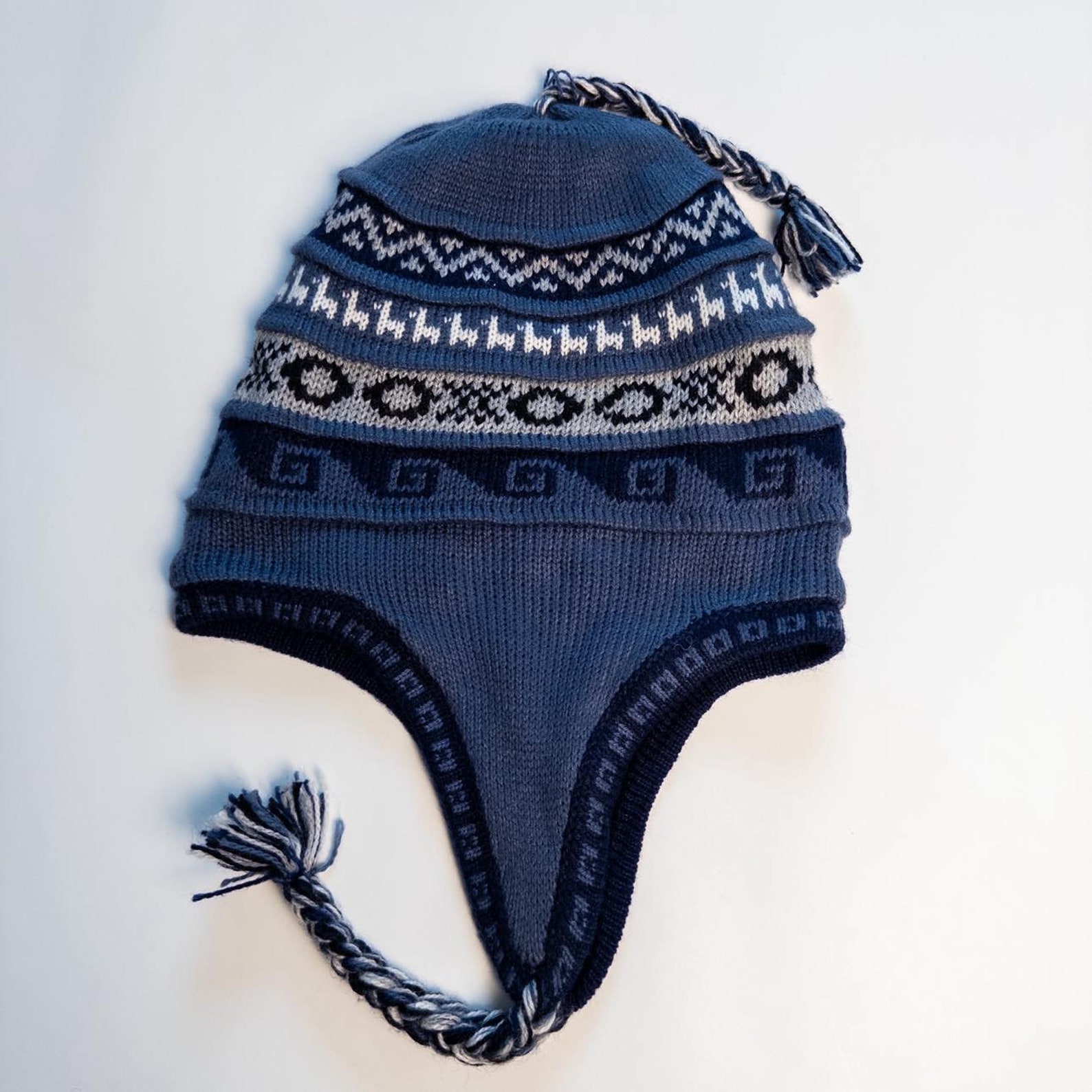 Blue Peruvian Alpaca Chullo Hat, Ethnic Beanie Unisex, Soft Alpaca Wool ...