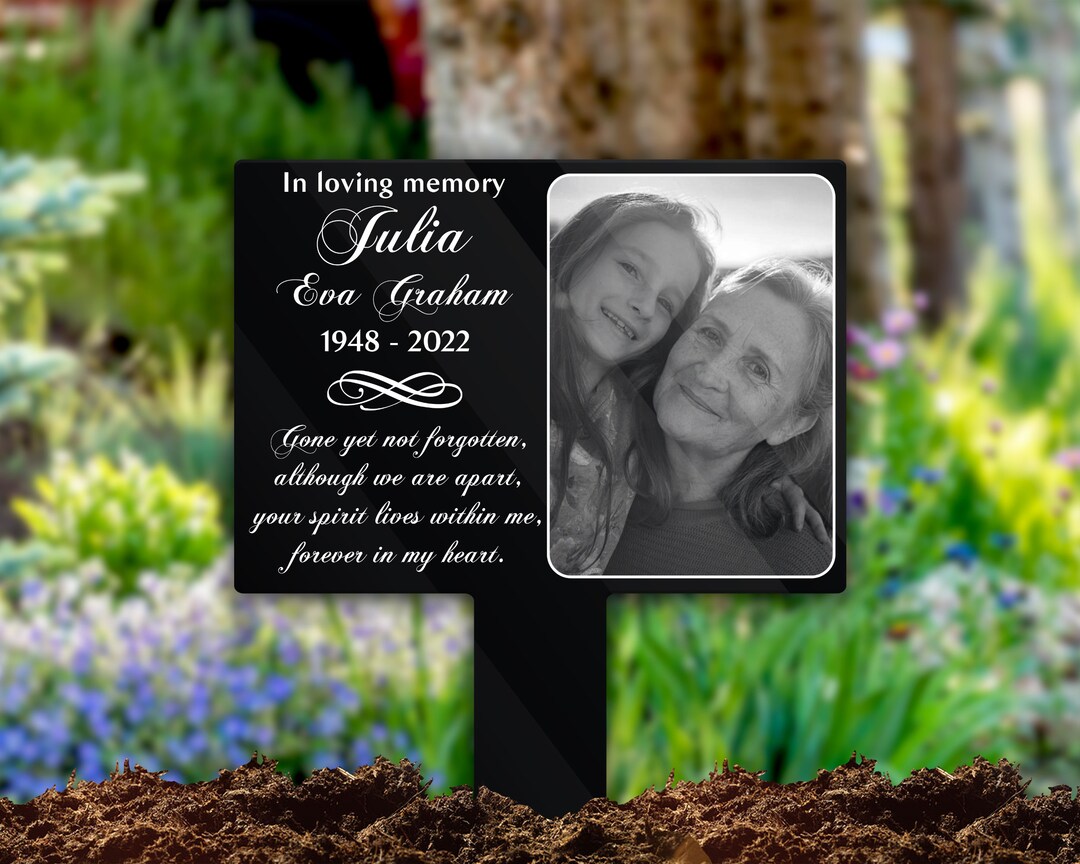 Personalized Memorial Photo Garden Stake in Memory of Garden - Etsy