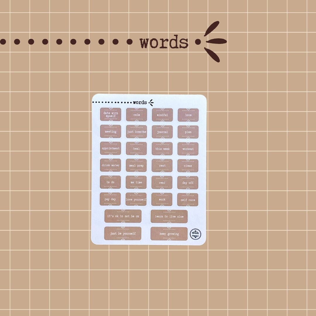Journal Words Planner Stickers for Hobonichi Planners & Any Journal - Etsy