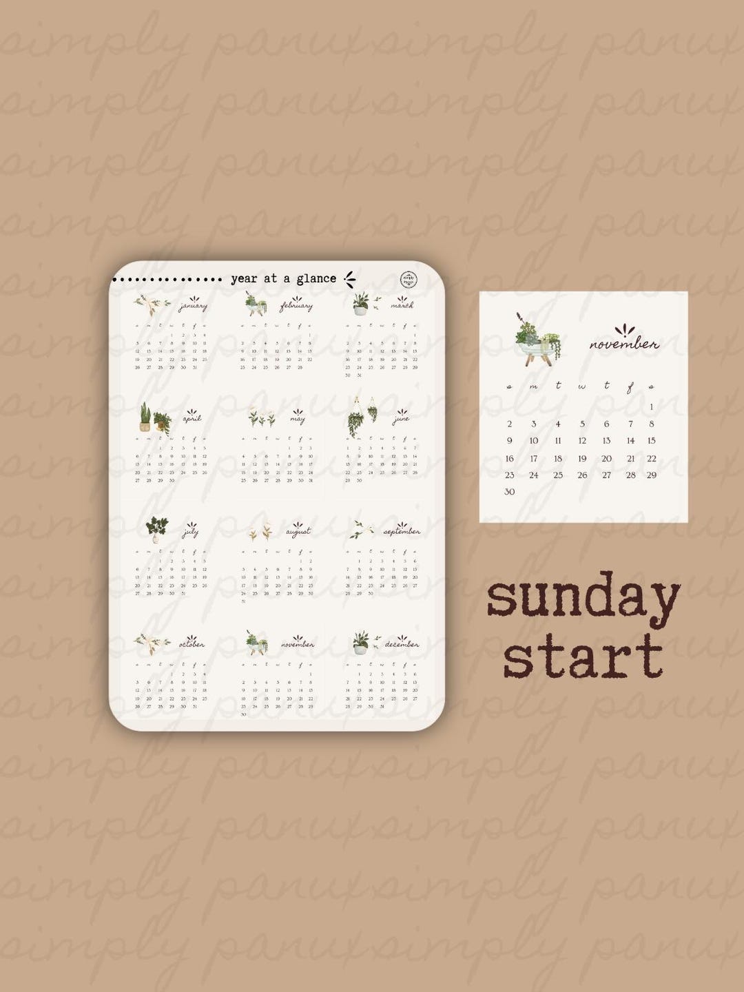2025 Year at A Glance Planner Setup Stickers - Etsy
