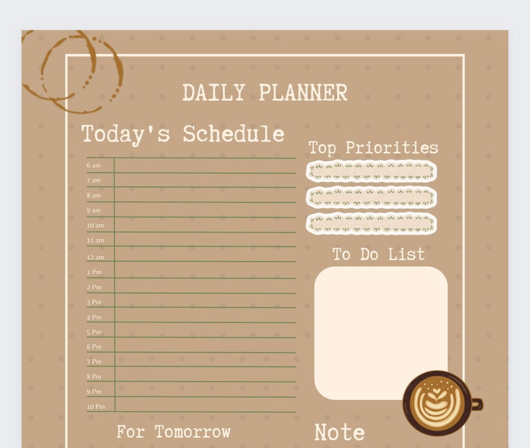 Coffee Printable Planner Set Downloadable Planner - Etsy