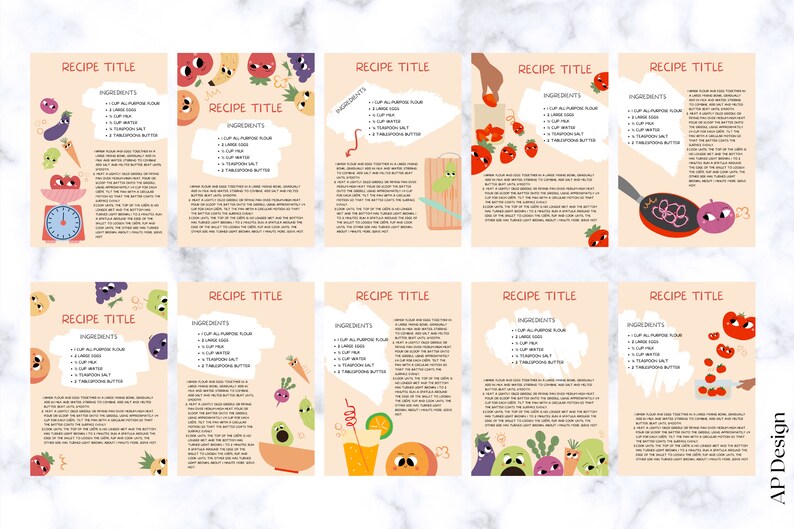 Kids Cookbook Template | Editable Recipe Template | Printable Recipe ...