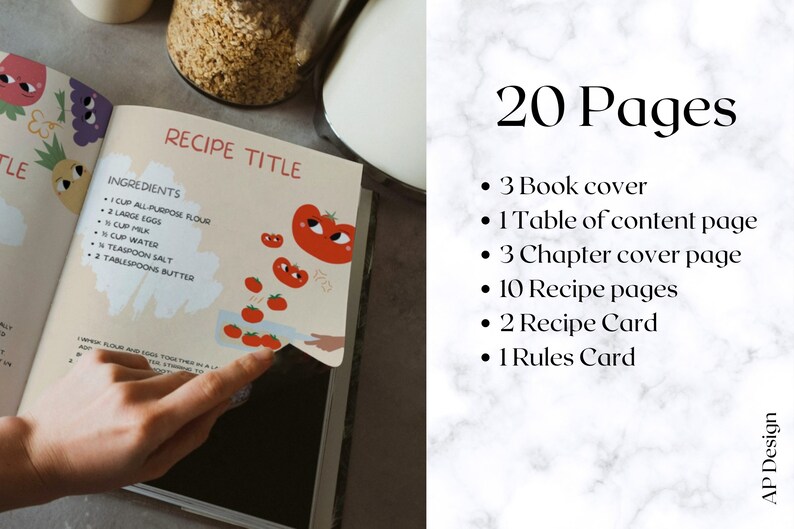 Kids Cookbook Template | Editable Recipe Template | Printable Recipe ...