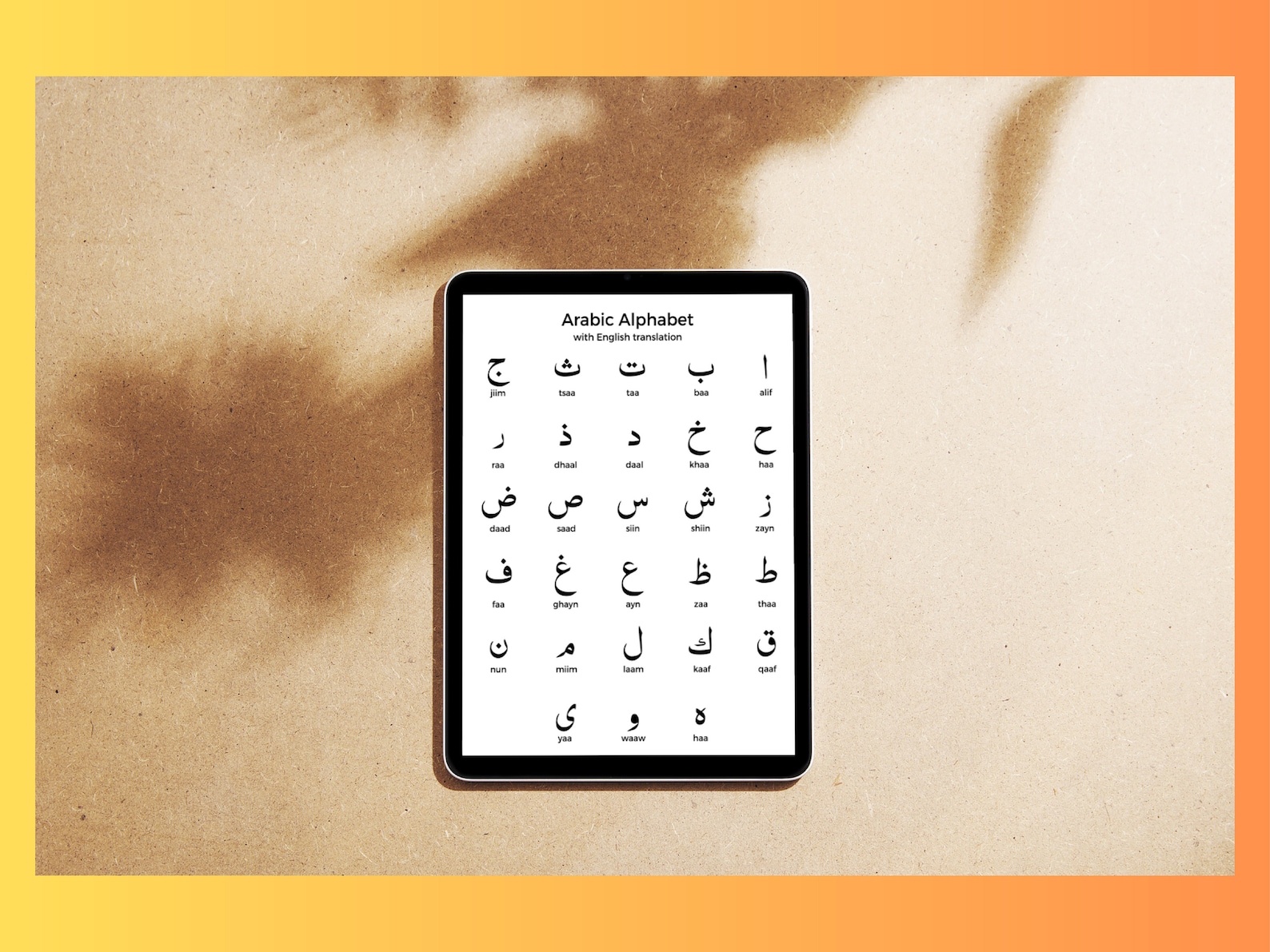 Arabic Alphabet With English Translation Reference Sheet - Etsy