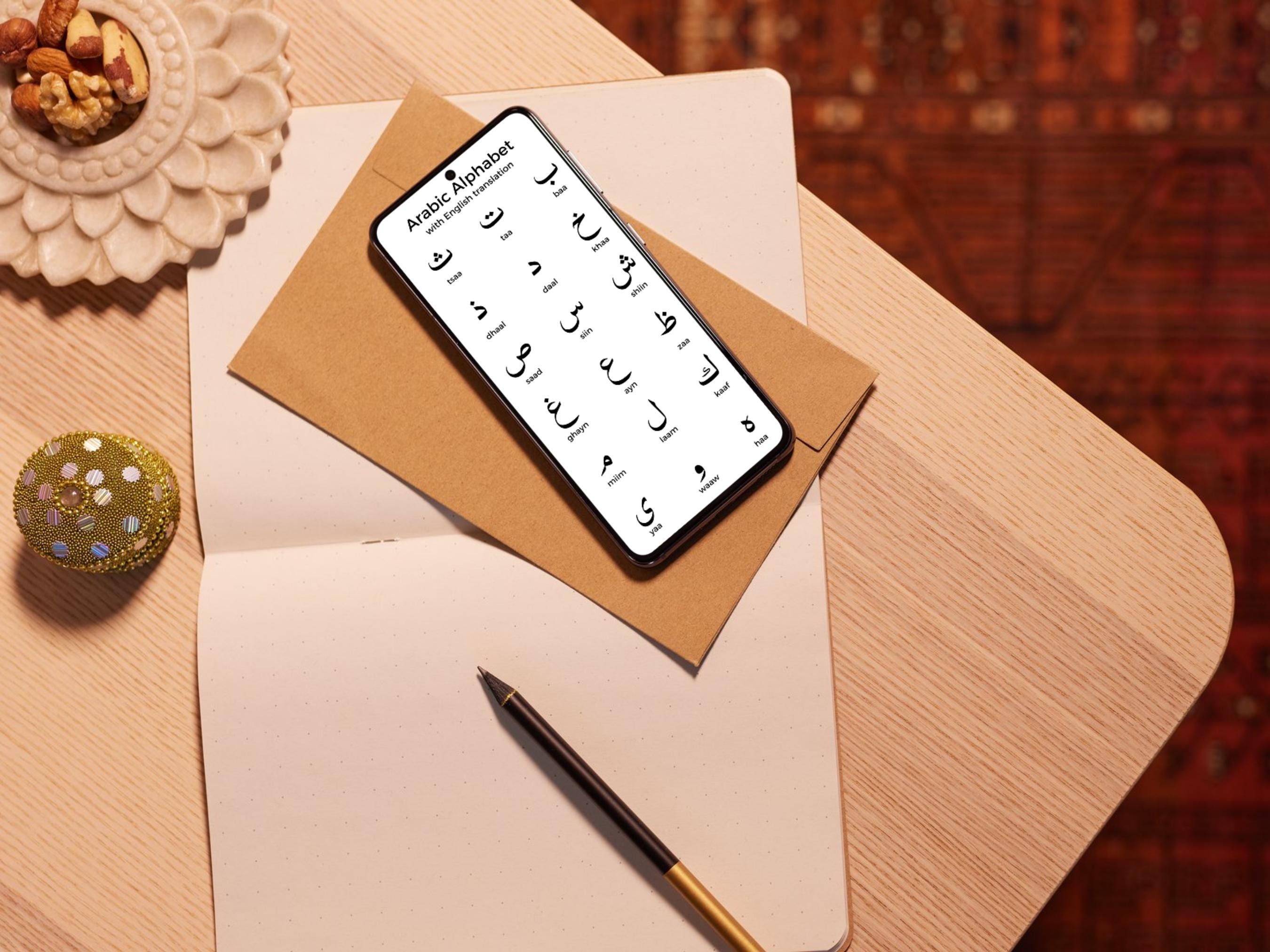Arabic Alphabet With English Translation Reference Sheet - Etsy