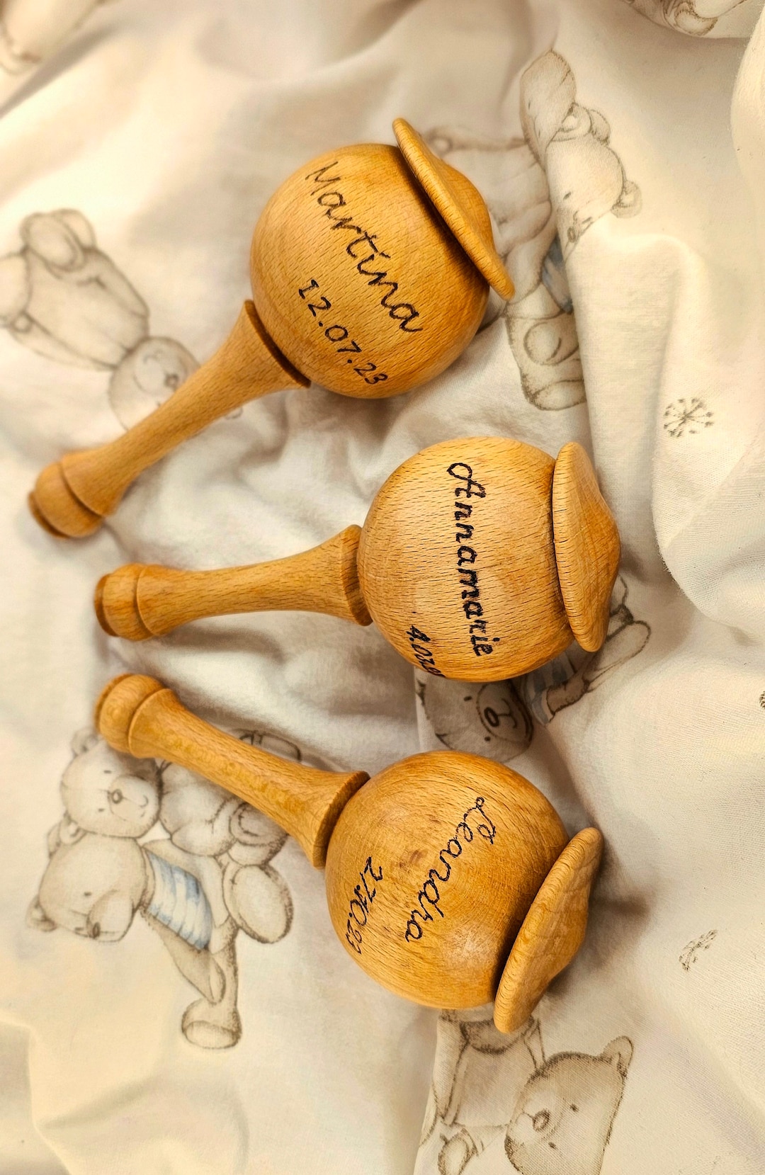 Baby Rattle Wood Labeled - Etsy