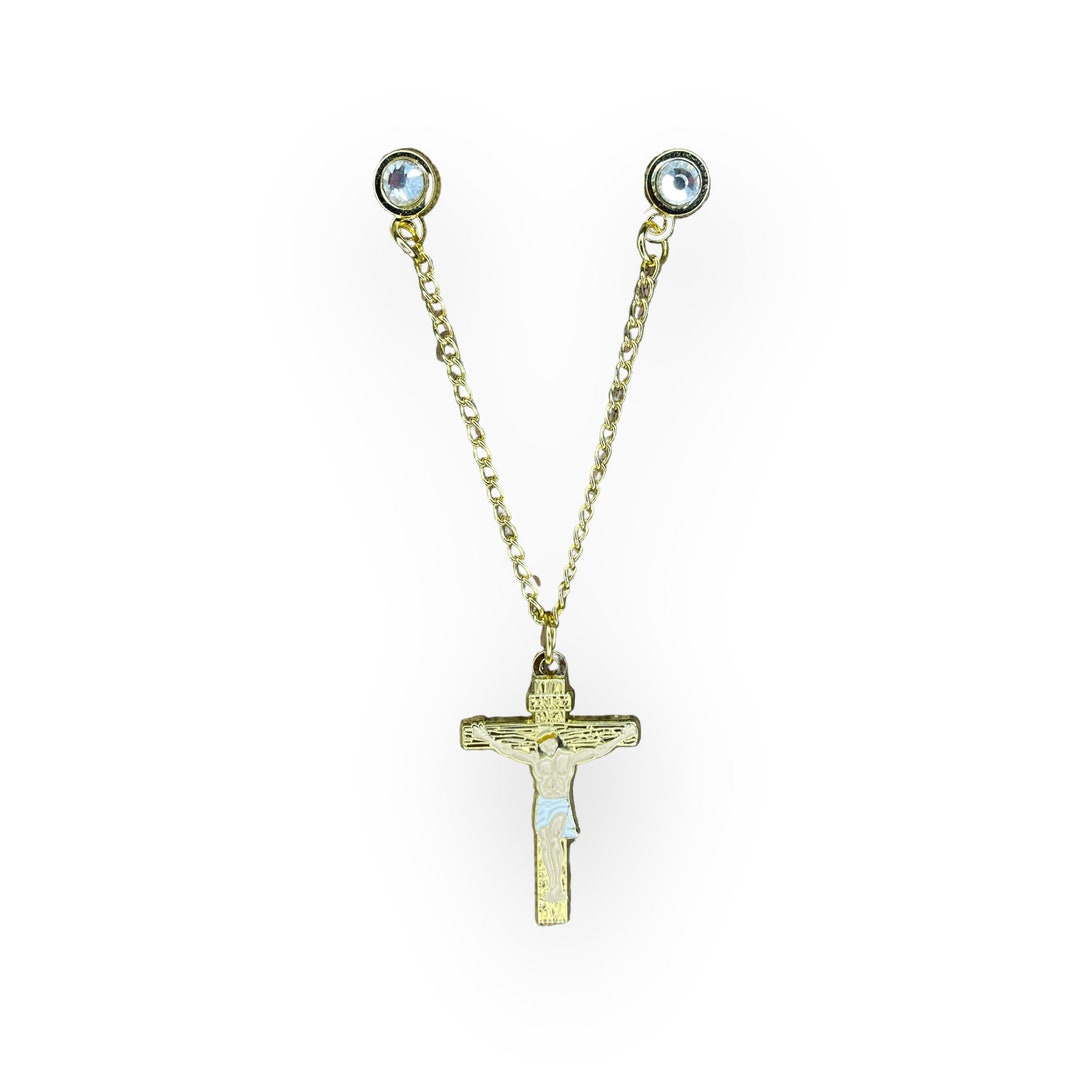 Jesus Christ Cross Gold Chain Hanging Pin for New Era Logo New - Etsy