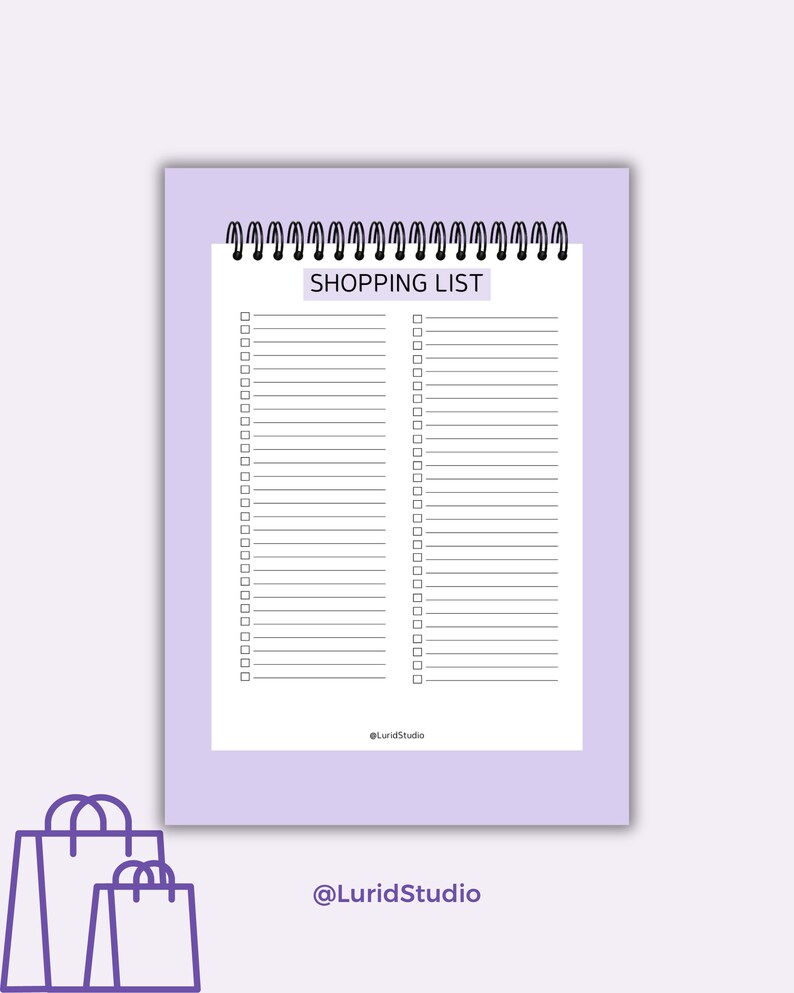 Printable Shopping List, Digital Shopping List, Simple and Minimal List ...