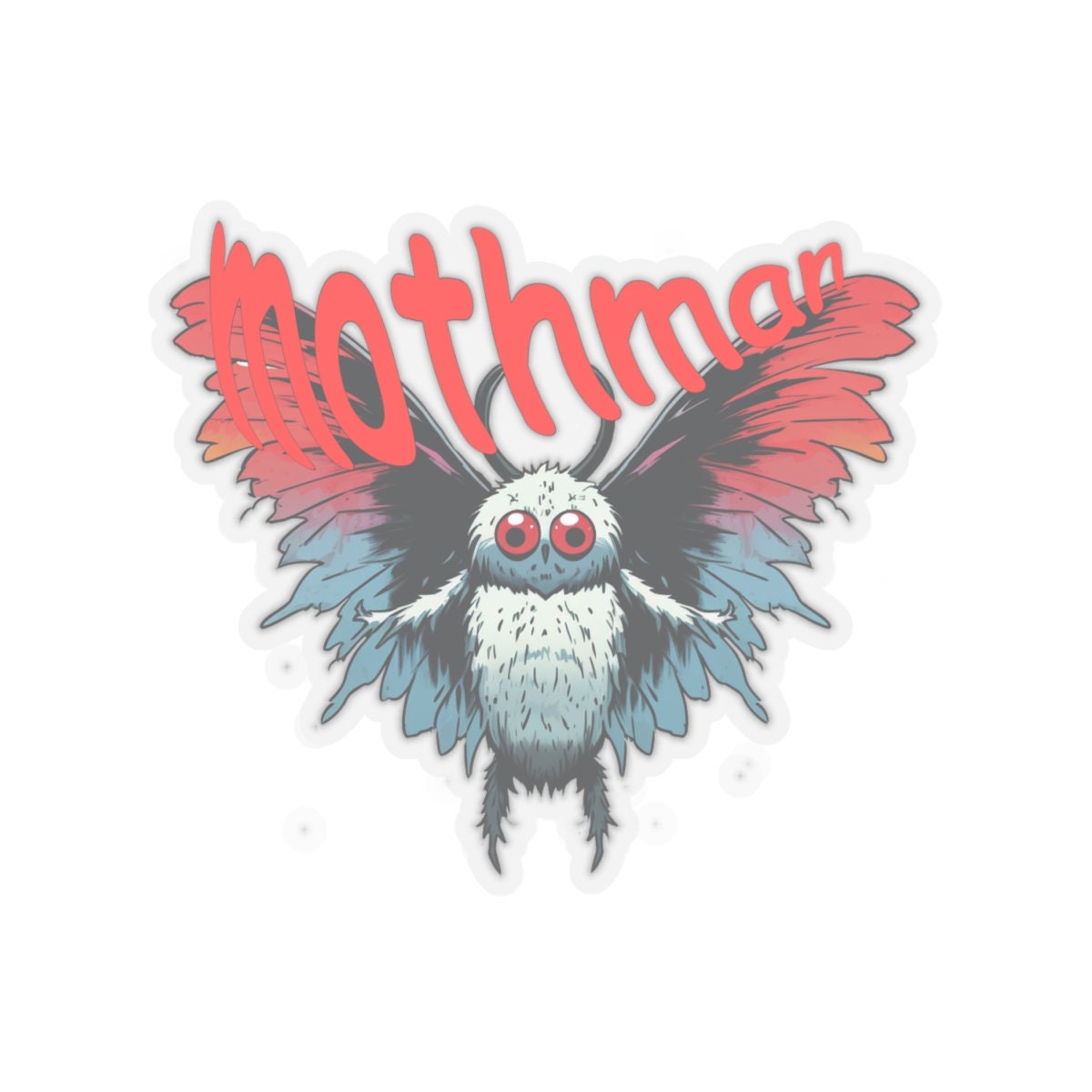 Mothman With Text Kiss-cut Animal Stickers Cryptid Series - Etsy