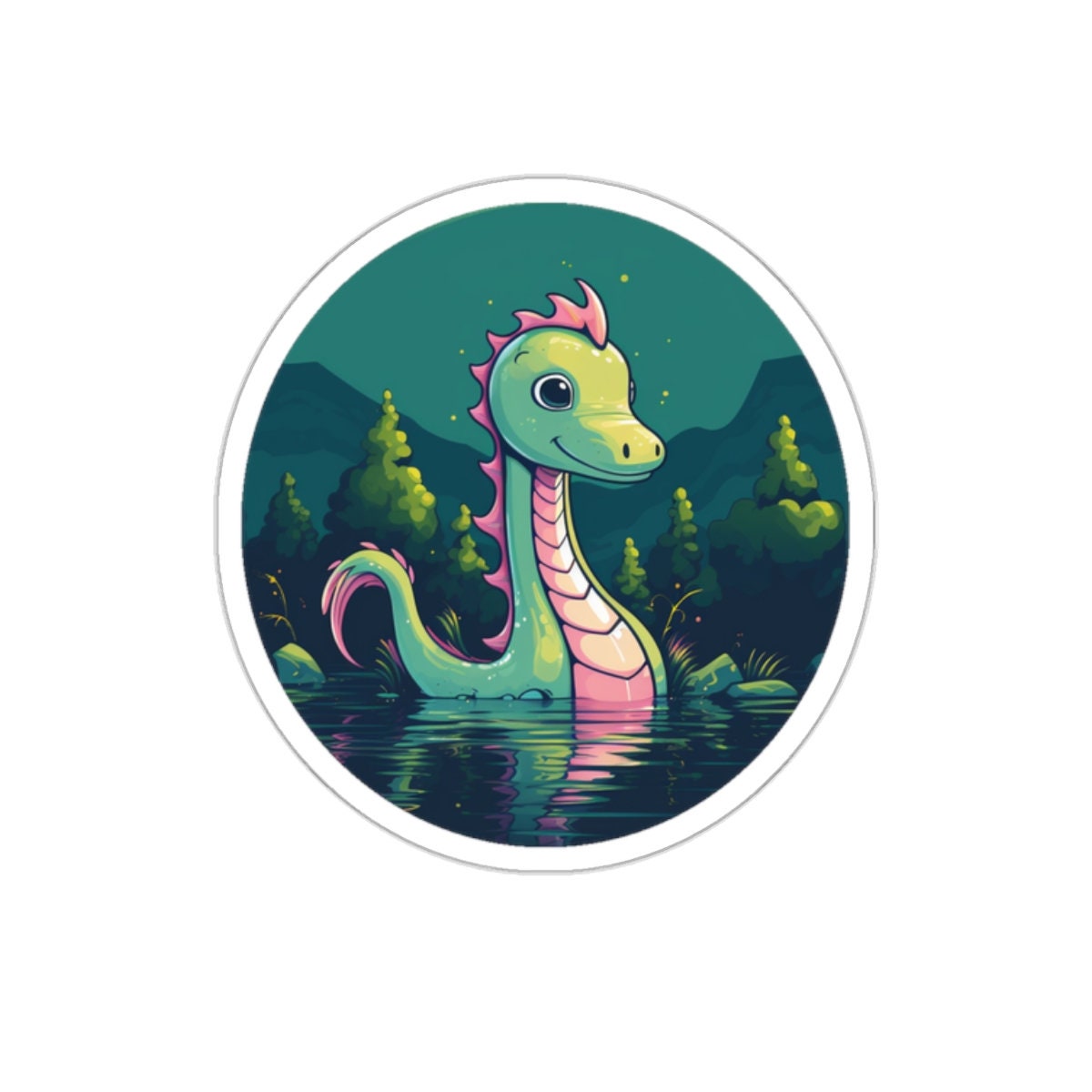 Nessie Loch Ness Monster Cute Kiss-cut Animal Stickers Cryptid Series ...