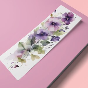 Bundle of 16 Violet Watercolour Flower Digital Bookmarks to Download ...