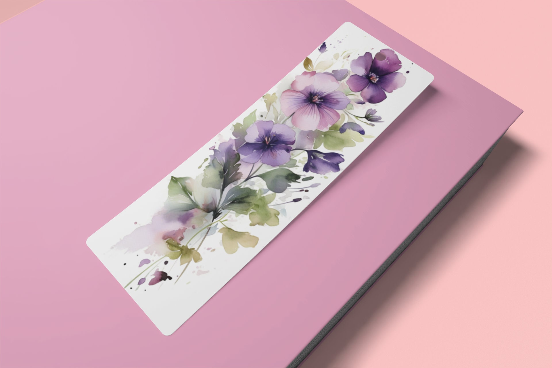 Bundle of 16 Violet Watercolour Flower Digital Bookmarks to Download ...