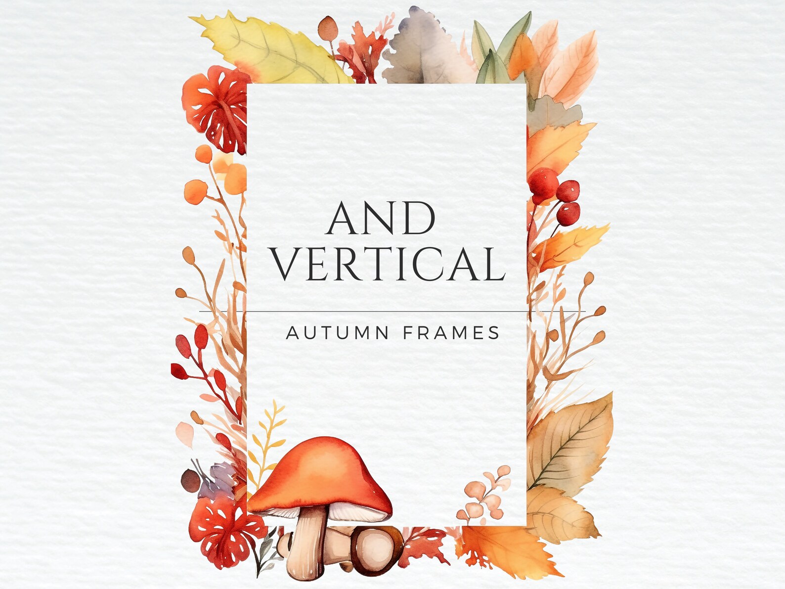 Autumn Frames PNG Bundle Transparent Full Commercial License Watercolor ...