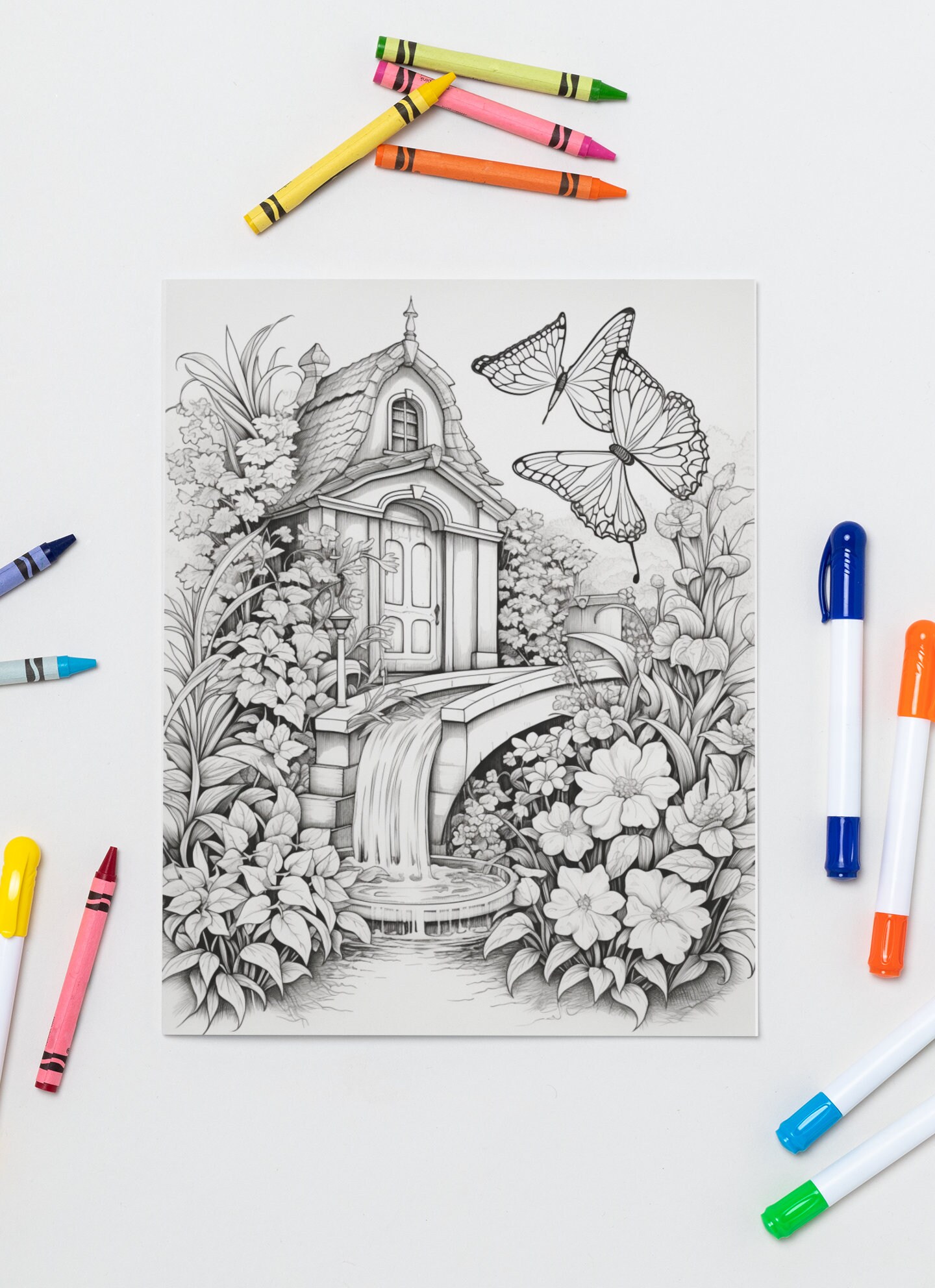 Adult Coloring Book Magical Garden Printable Coloring Pages Magic ...
